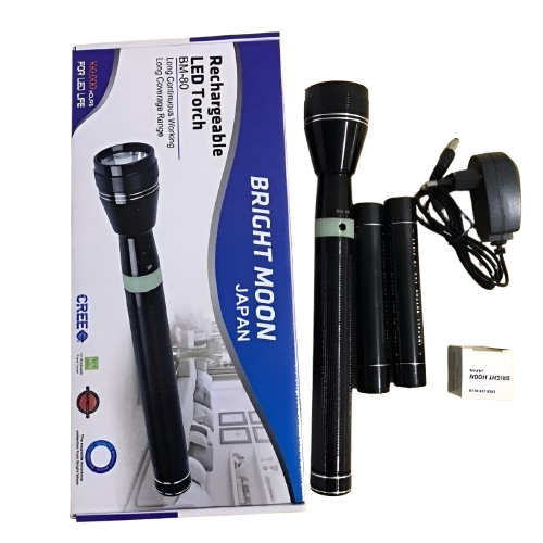 LampuSulah BRIGHT MOON LED Rechargeable Flash Light BM-80 Torch light ...