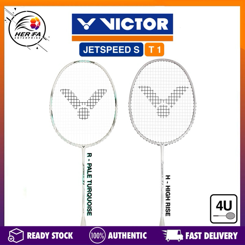 VICTOR Jetspeed S T1 4UG5 Badminton Racket FREECORE Max Tension 28LBS | Shopee Malaysia