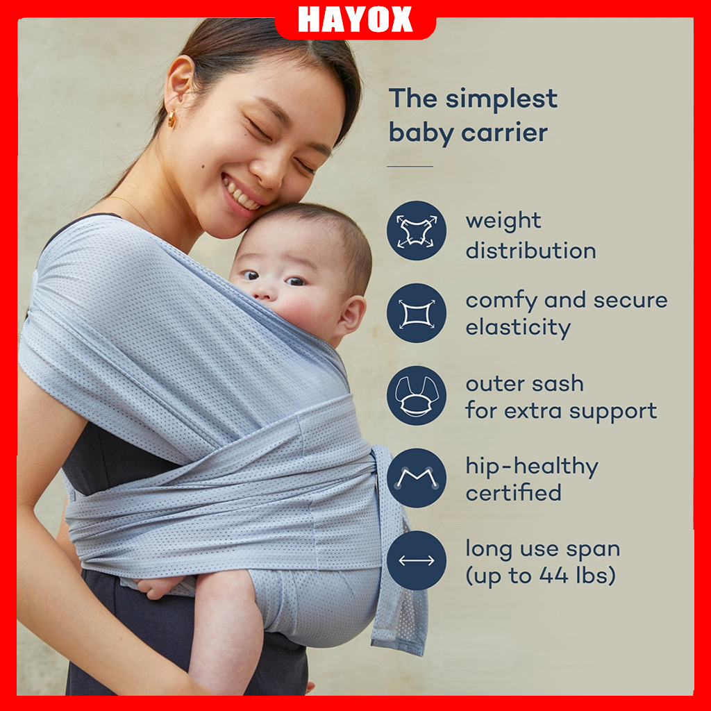 Baby Sling Wrap Front Carry Summer Breathable Grid Cross Simple Back ...