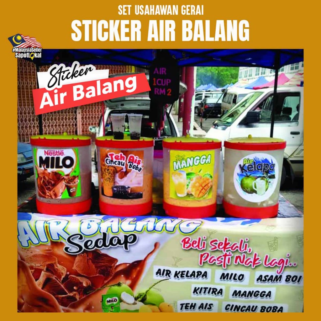 Sticker Air Balang Custom Material White Sticker Kalis Air | Waterproof ...