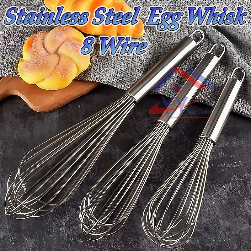 Stainless Steel 8 Wire Egg Whisk /Hand Whisk/Balloon Wire Blending ...
