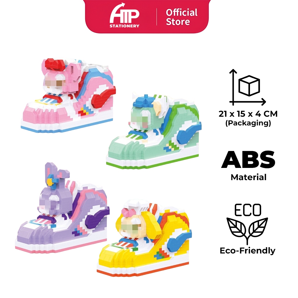 Cute Cartoon Shoe Kids Cartoon Building Blocks Micro Puzzle Nano Blocks ...