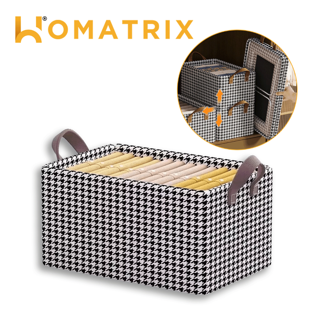 HOMATRIX Foldable Storage Box Steel Frame Fabric Wardrobe Organizer ...
