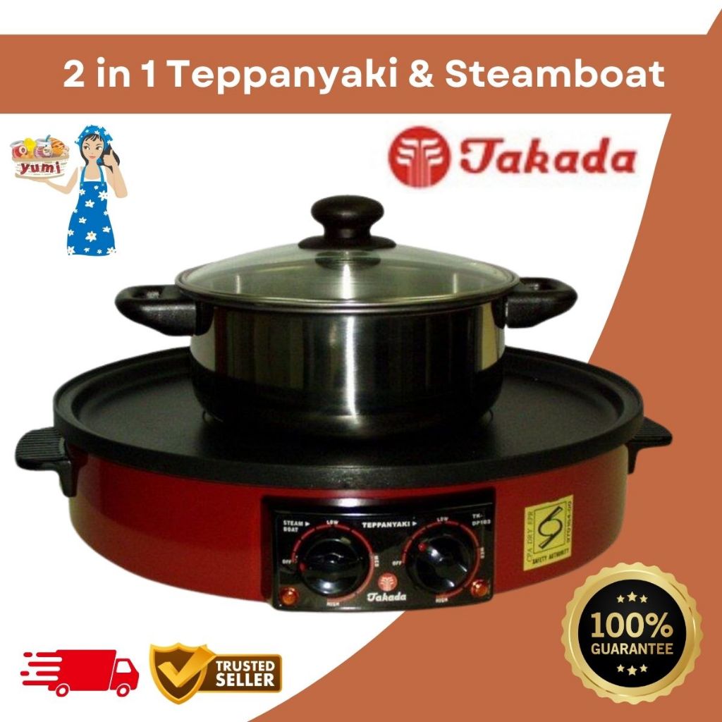 (READY STOCK) TAKADA 2 IN 1 TEPPANYAKI & STEAMBOAT TK-DP103 | Shopee Malaysia