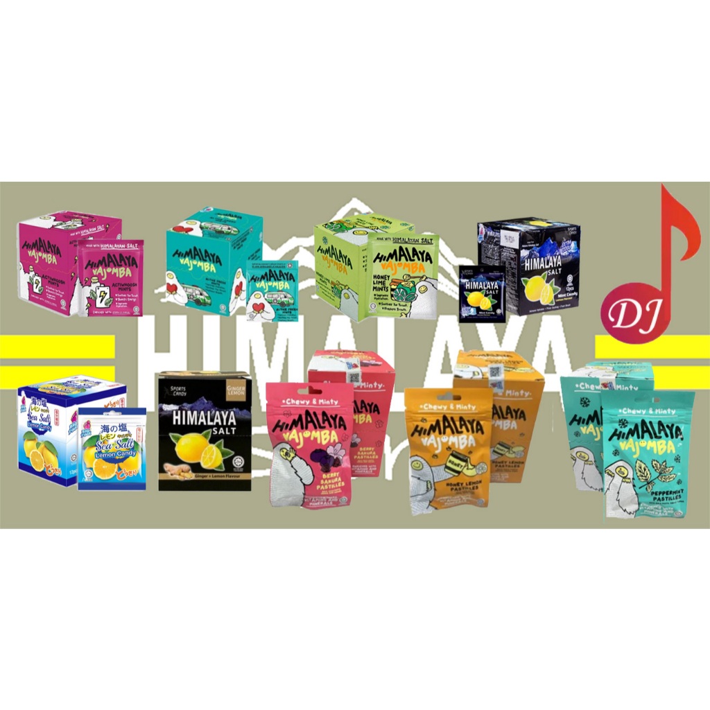 HIMALAYA SALT SPORTS CANDY ( 12 Packs x 15g/25g ) LEMON / GINGER ...