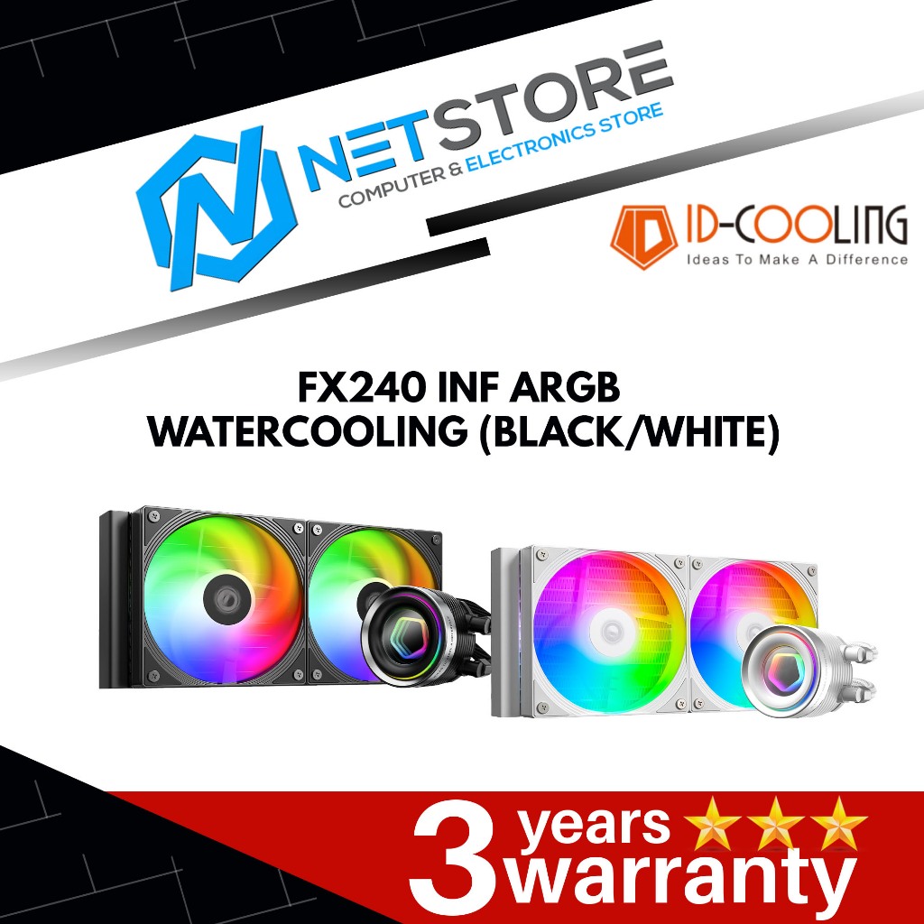 ID-Cooling FX240 INF ARGB Watercooling - Black/White | Shopee Malaysia