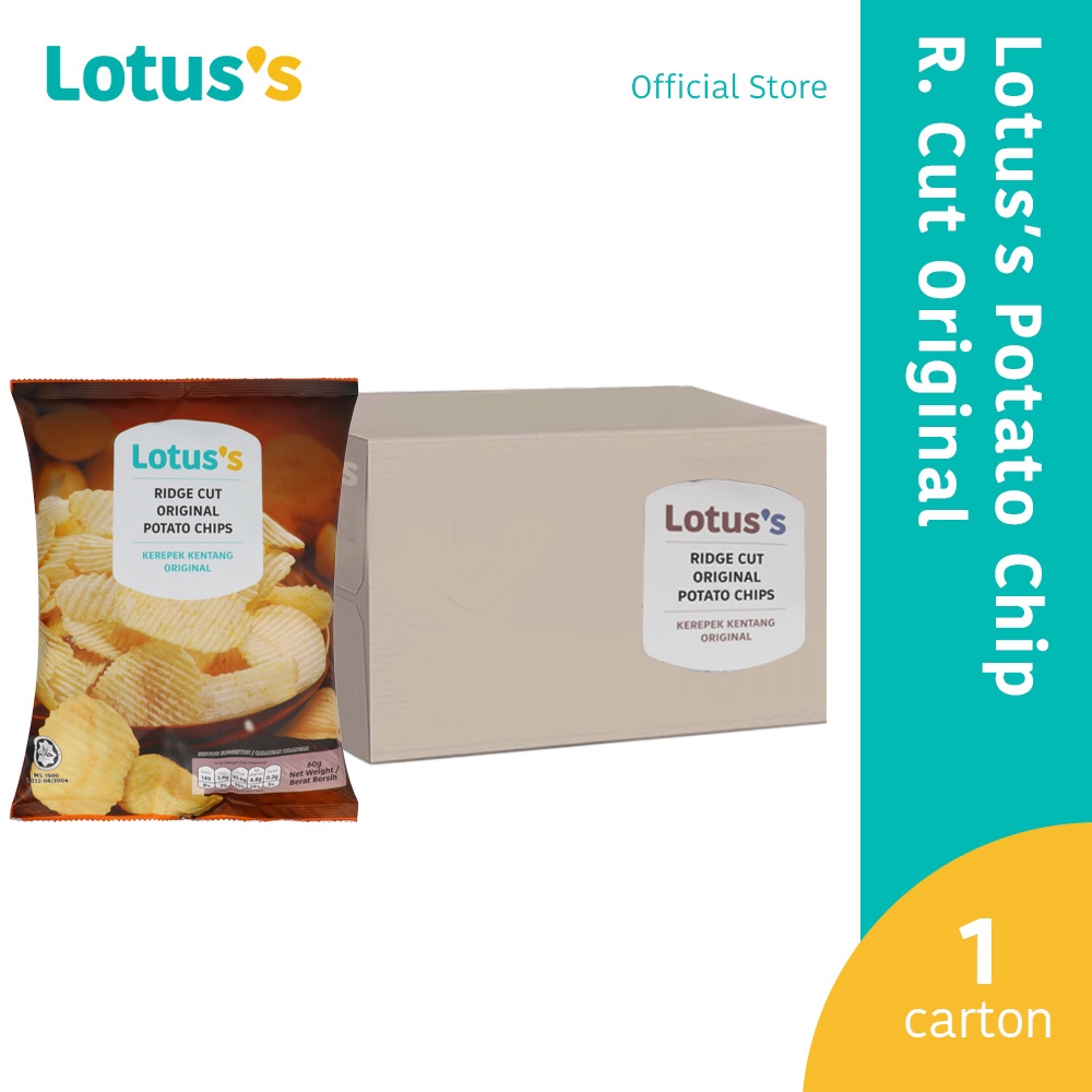 Lotus's Potato Chips R.Cut Original 60g x 24 packs (1 carton) | Shopee ...