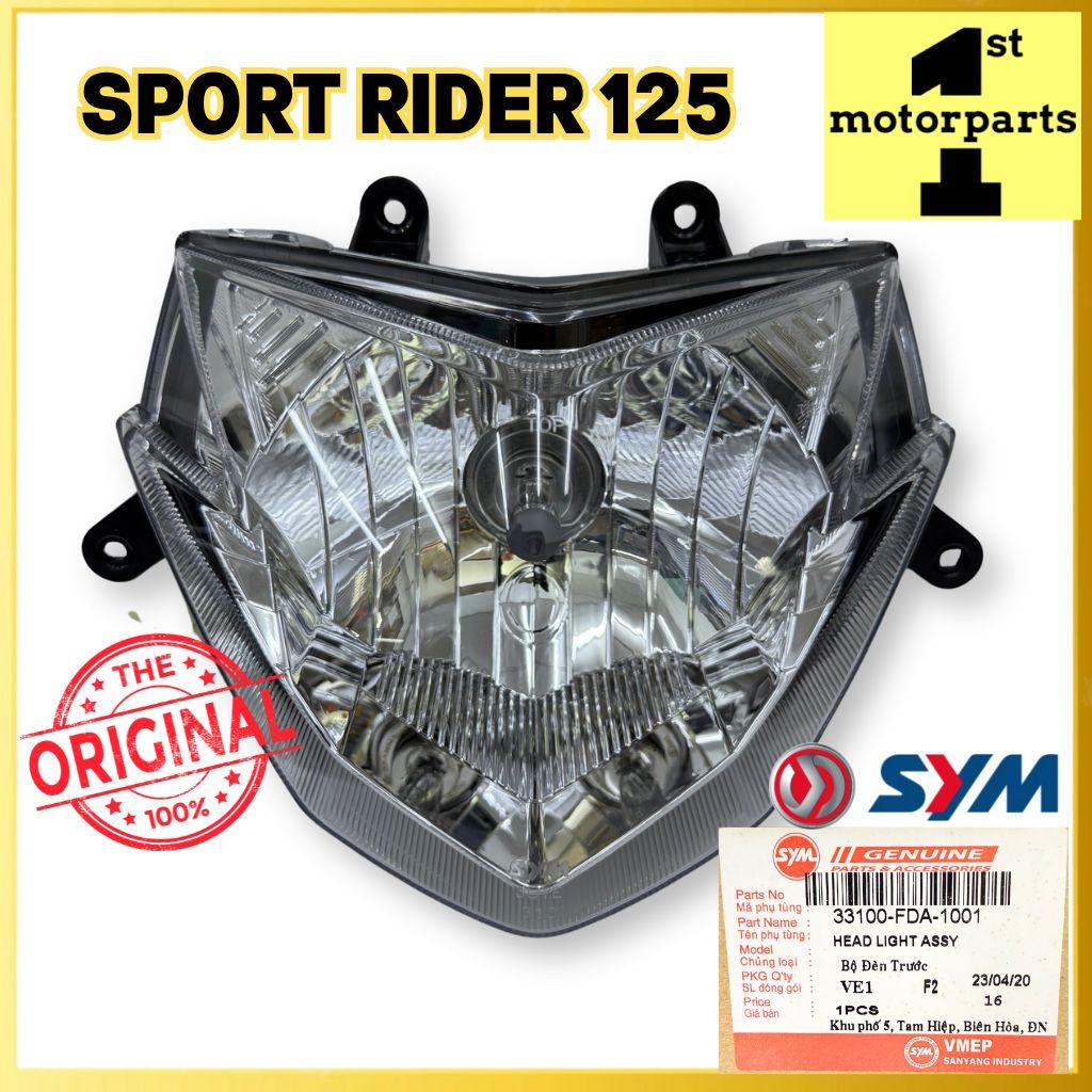 [100% ORI SYM] SYM SPORT RIDER 125 HEAD LAMP ASSY LAMPU DEPAN 33100-FDA ...