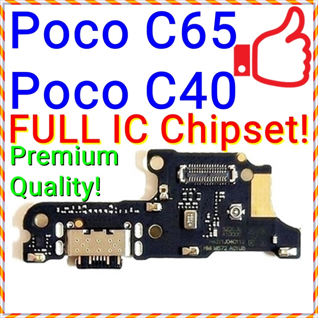 (18W Fast Charge) NEW ORI Charging Port FULL IC Board MIC Ribbon for XIAOMI Poco C65 / C40 ...