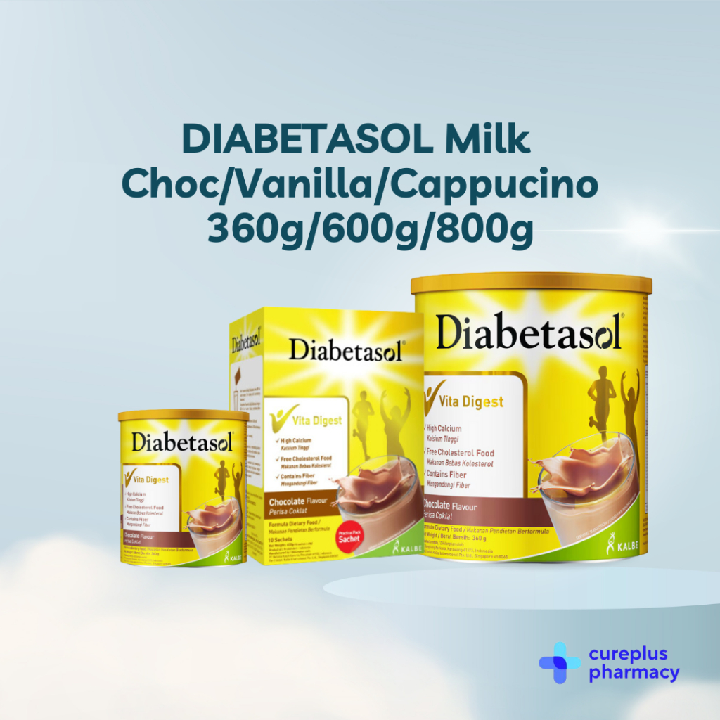 DIABETASOL Milk Vanilla/Chocolate/Cappucino 360g/600g/800g | Susu sihat untuk diabetis ...