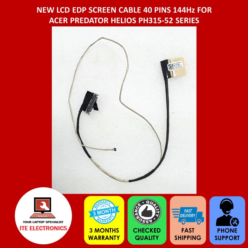 NEW ACER PREDATOR HELIOS PH315-52 SERIES 40 PINS 144Hz LCD SCREEN CABLE ...