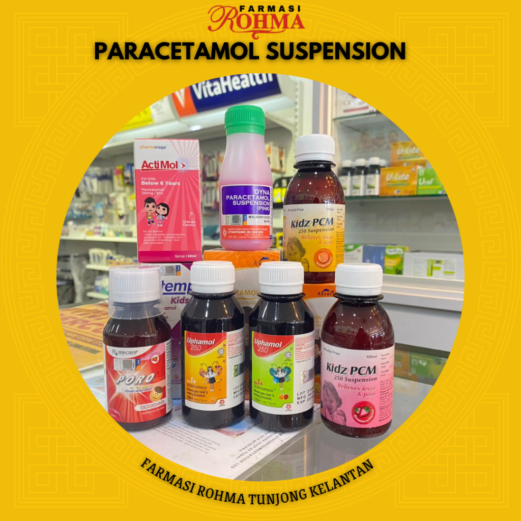 [🔥FARMASI ROHMA🔥] PARACETAMOL SUSPENSION 250MG & 120MG | Shopee Malaysia