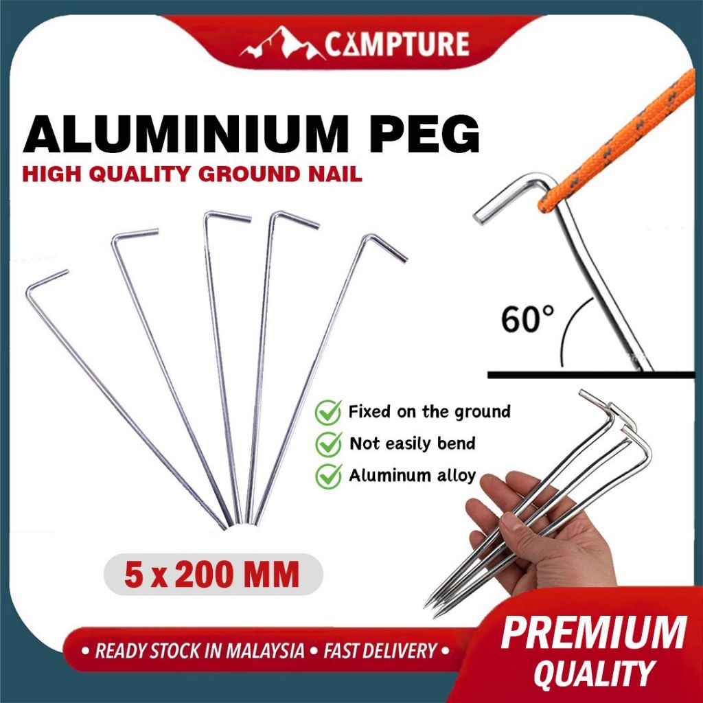 【CAMPTURE】Tent Peg HEXAGON Rod Camping Tent Pegs Nail Spike Garden ...