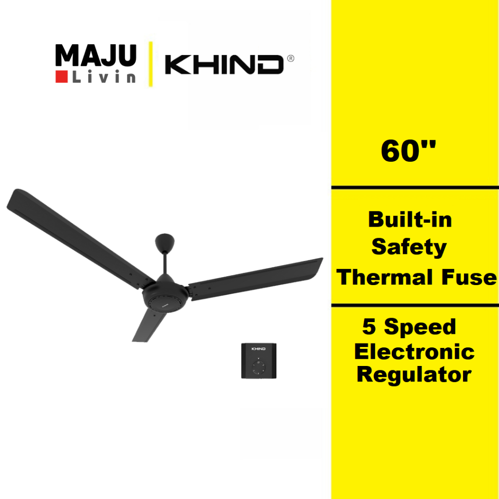 Khind 60" Ceiling Fan CF618 White / Black (3 year Motor warranty ...