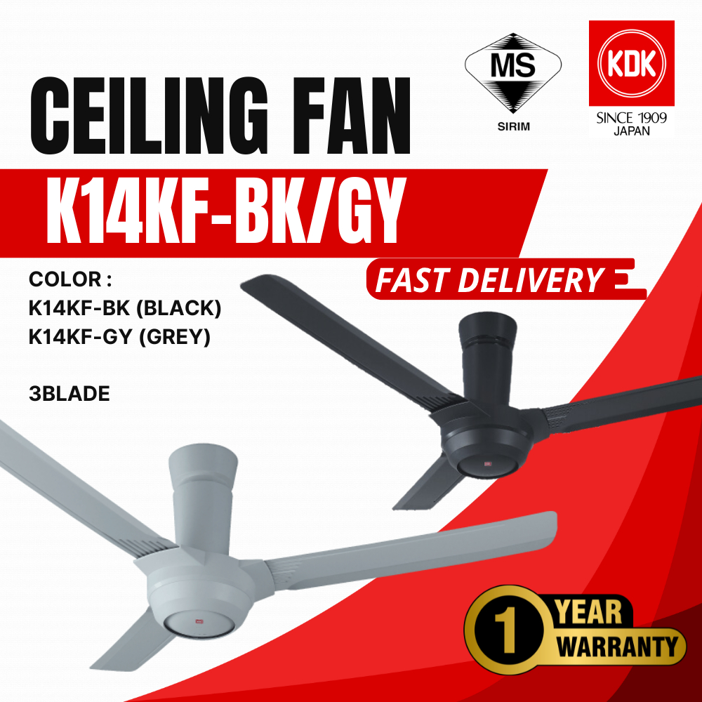 KDK CEILING FAN REMOTE CONTROL K14KF-BK (BLACK)/K14KF-GY (GREY) 140CM ...