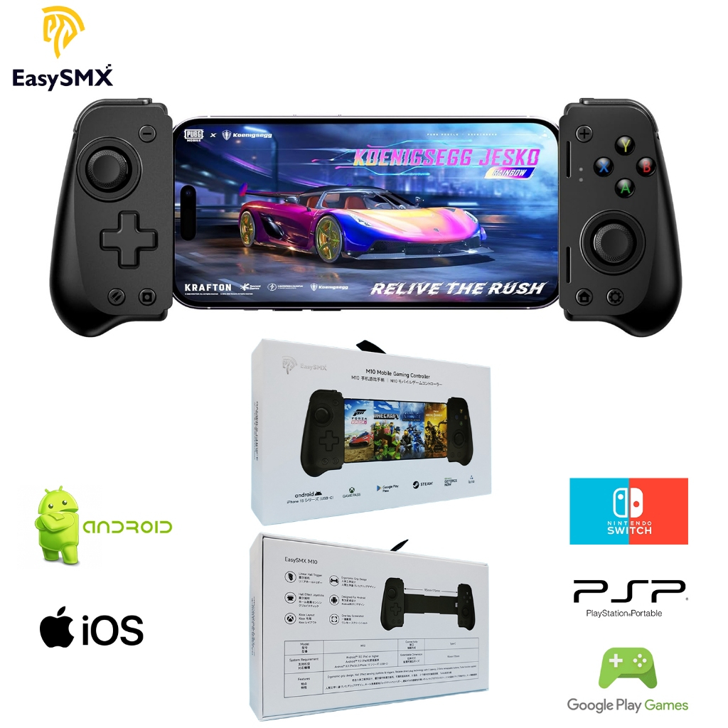 EasySMX M10 Type-C Mobile Gaming Controller for Android iPhone 15 Series Gaming Controller with ...