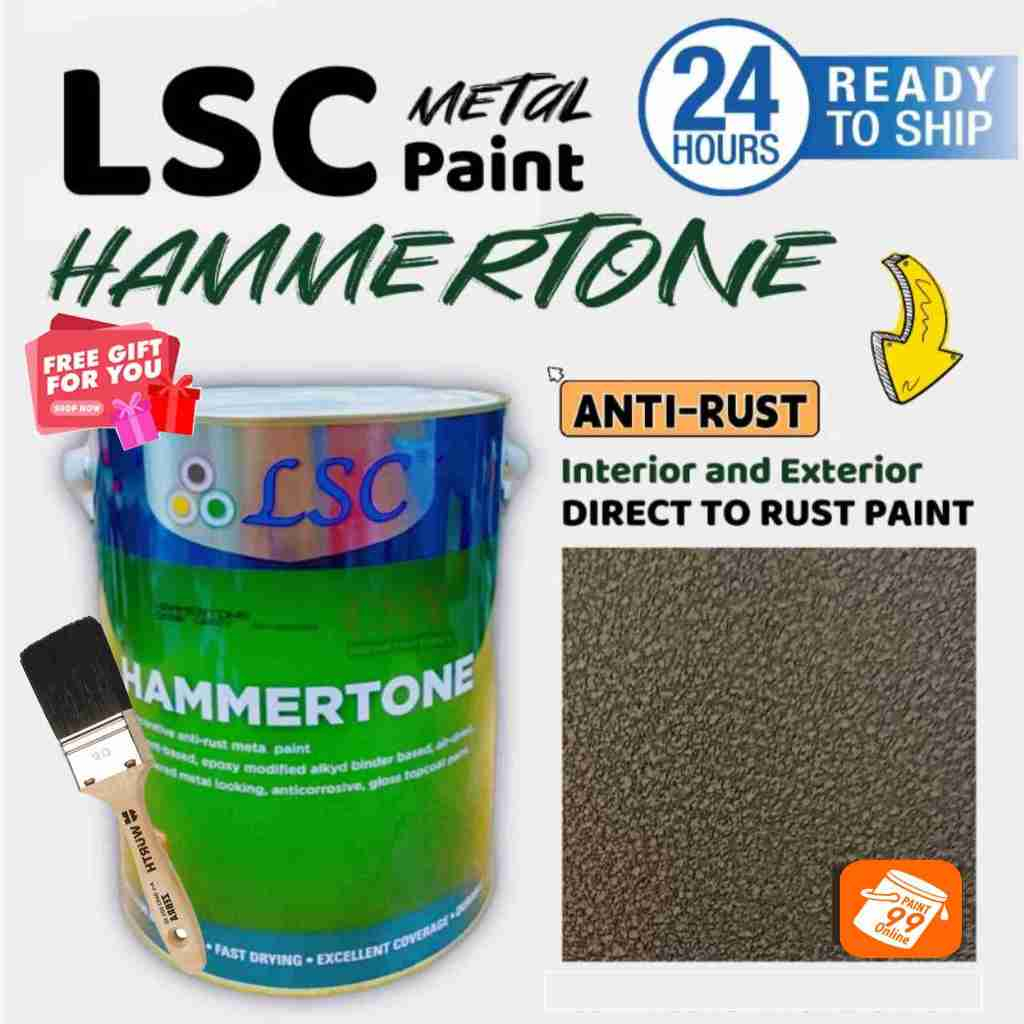 1L ( 1 LITER ) LSC HAMMERTONE 5Liter ( FREE 1.5" BRUSH ) Direct to Rust ...
