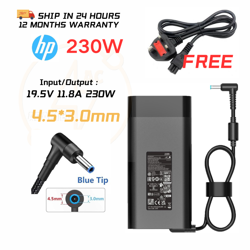 hp 230W 19.5V 11.8A 4.5*3.0mm Charger for HP Omen 15 15-en1008ca 15 ...