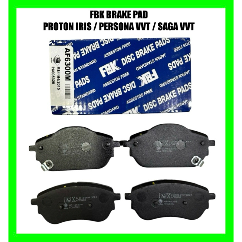 ORIGINAL FBK FRONT BRAKE PAD PROTON SAGA VVT / PERSONA VVT / IRIZ ...