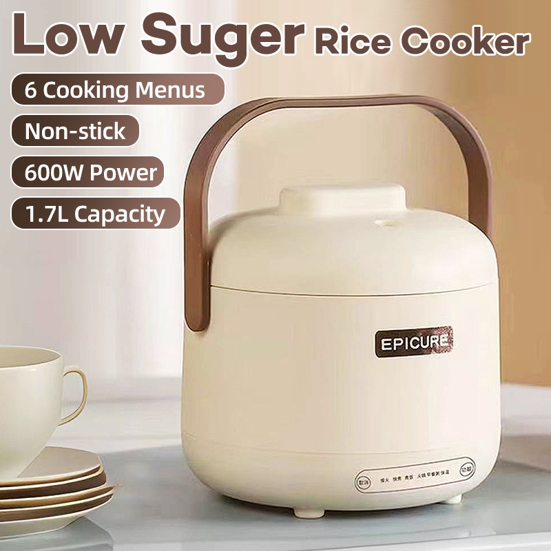 Low Sugar Rice Cooker 1.7L Mini Rice Cooker Non-stick Pan Multi Cooker ...