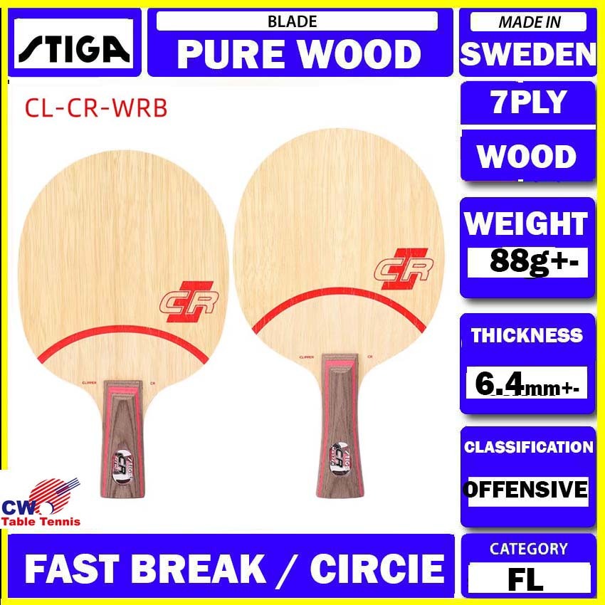STIGA CLIPPER CR WRB 7PLY TABLE TENNIS BLADE PING PONG PADDLE BAT PING PONG KAYU(READY STOCK ...