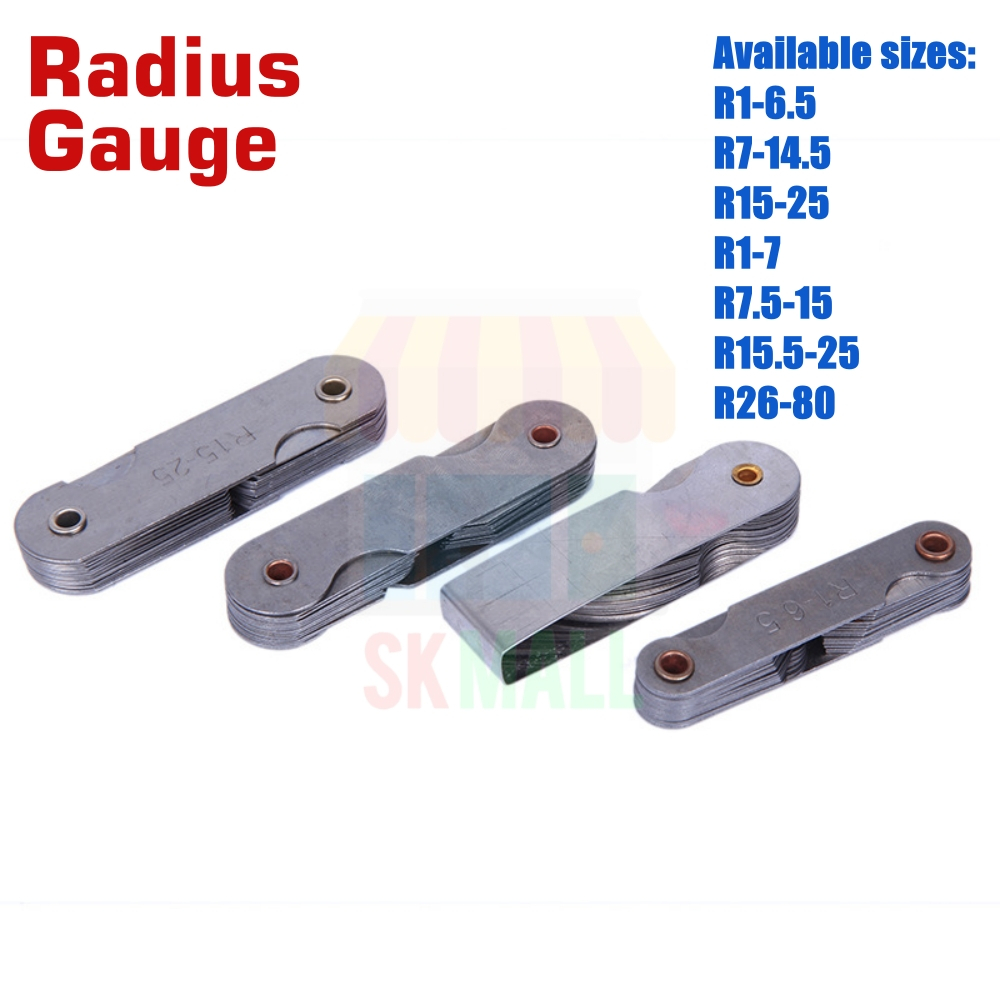 Radius Gauge R1-R80 Metric Feeler Gauge Engine Cylinder Head Curve ...