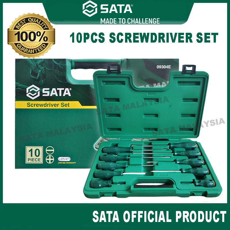 SATA 10 Pcs Screwdriver Set Phillips Slotted + - Screwdriver Cross ...