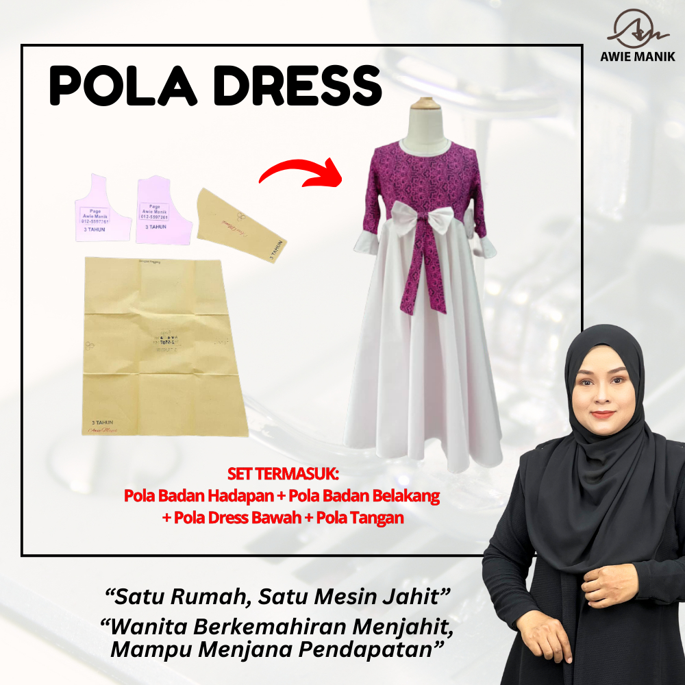 [KANAK-KANAK] POLA DRESS AWIE MANIK | Shopee Malaysia