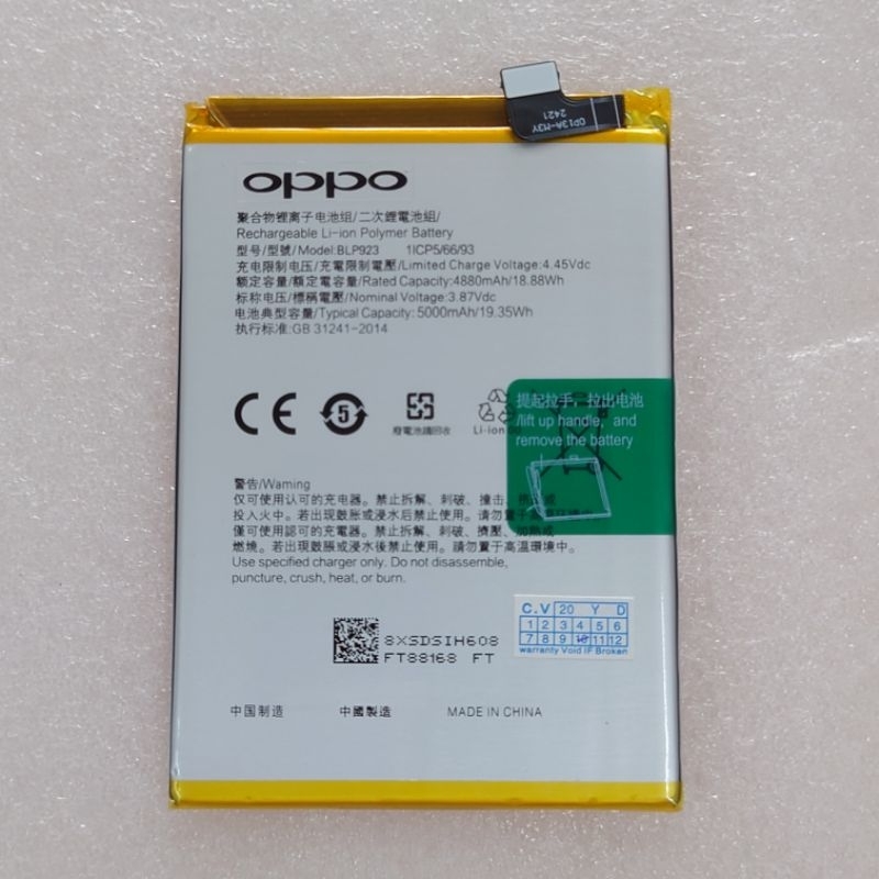Original Battery For Oppo A57 2022 / A77 5G BLP923 5000mAh | Shopee ...