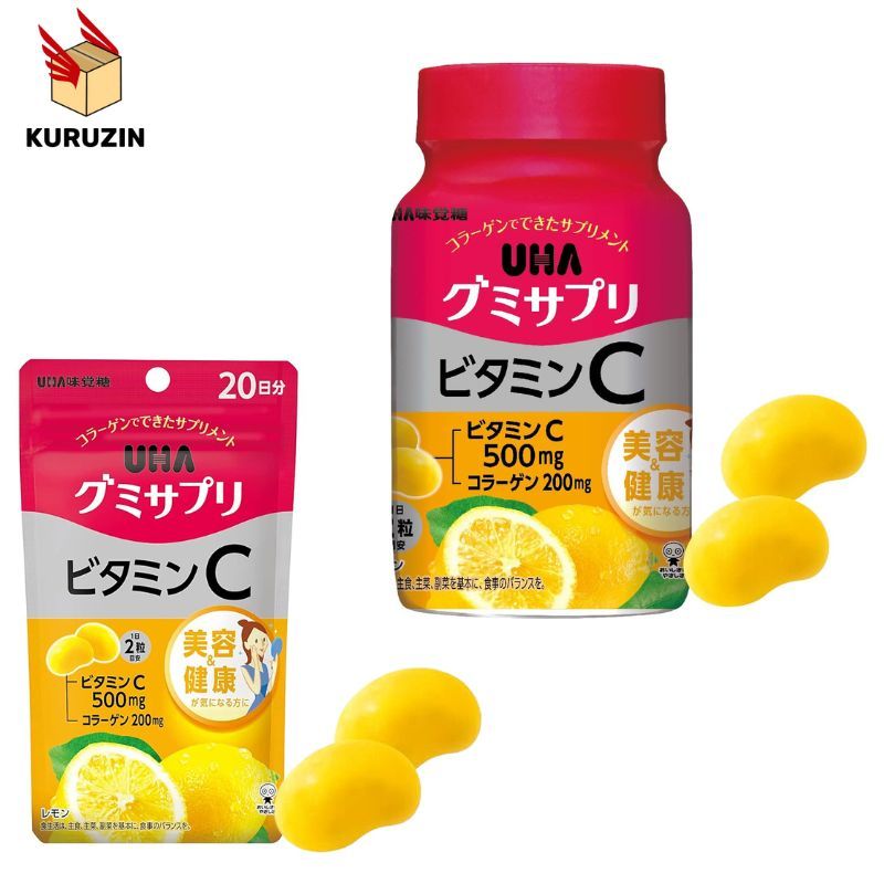 UHA Mikakuto Vitamin C Gummy Supplement 20, 30 days supply Lemon flavor ...
