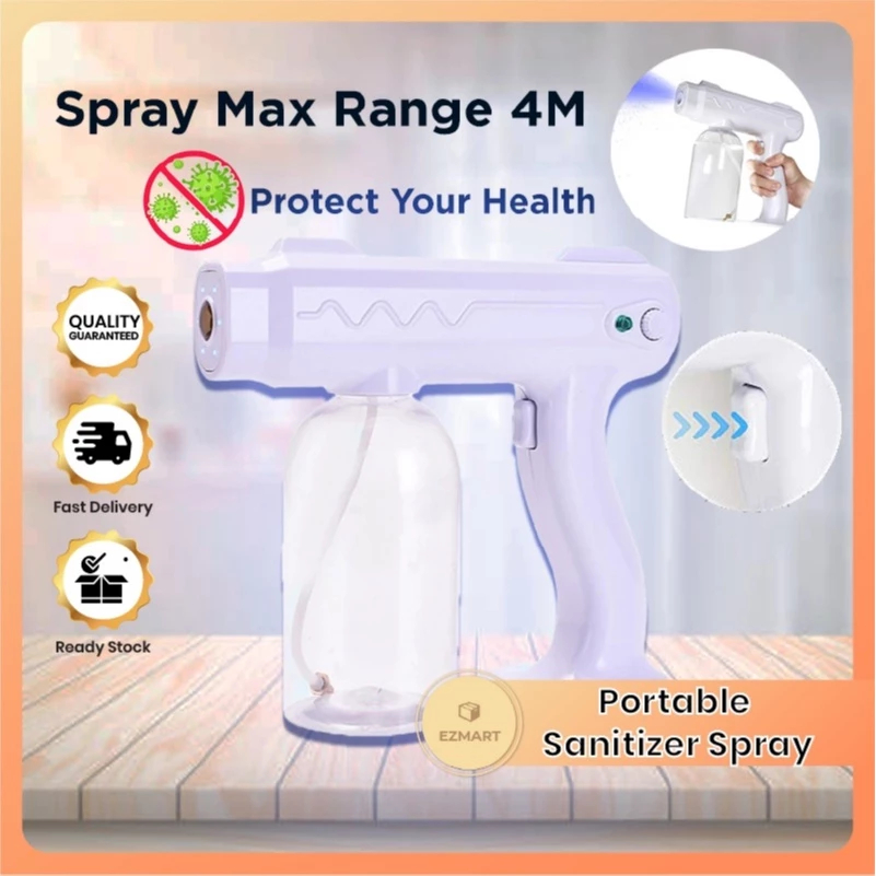 Ready Stock Sanitizer Spray Machine Blu-Ray Handheld Disinfection Spray ...