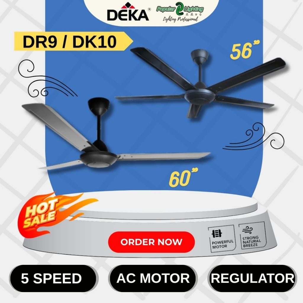 DEKA DR9 DR10 60" 3 Blades AC Motor with 5 Speeds KDK K15VO Electronics ...