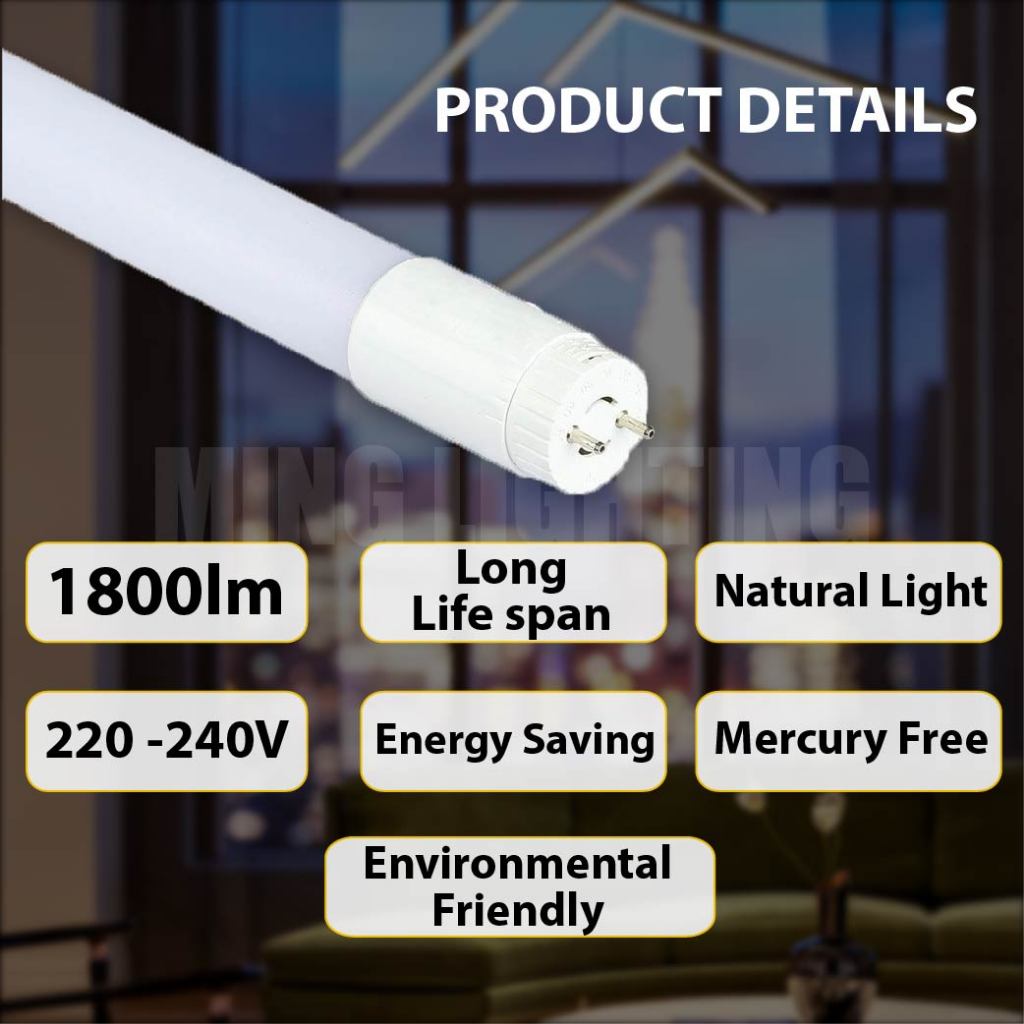 LED T8 Lampu Kalimantang 4FT 20W Ceiling Wall Lights Casing Light Tube Home Lighting Panjang ...