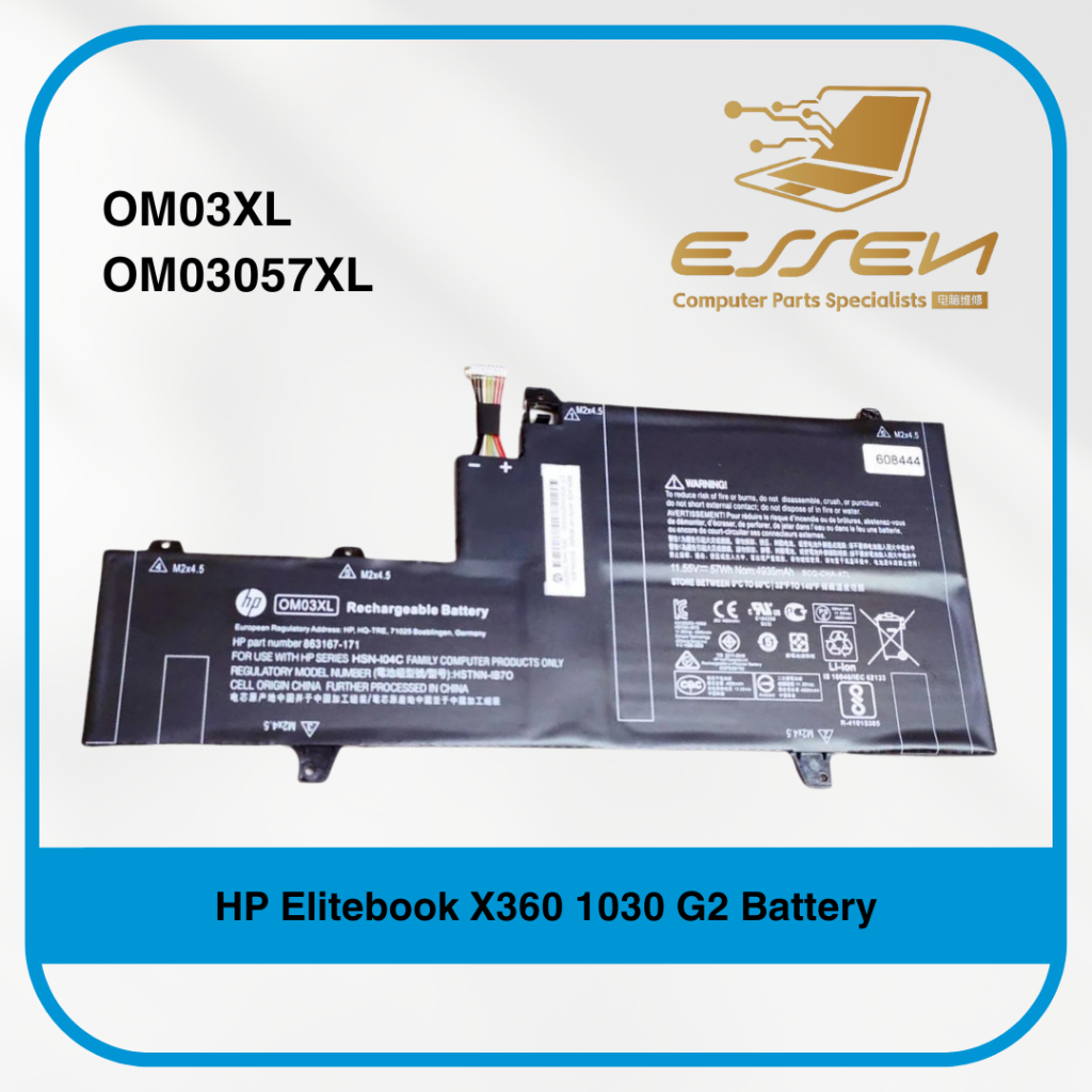 HP OM03XL OM03057XL for Elitebook X360 1030 G2 Battery | Shopee Malaysia