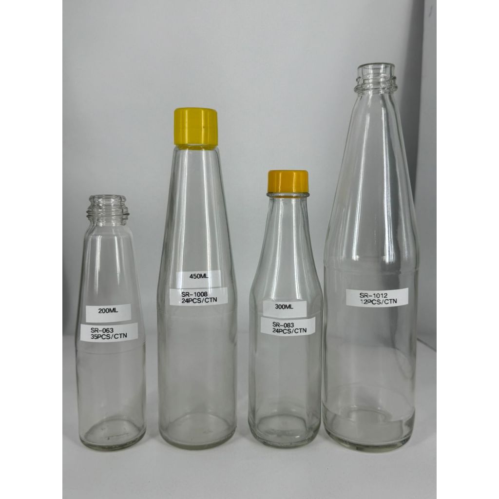 Common Sauce Glass Bottle with Plastic Cap 200ML/450ML/650ML/Botol Sauce/酱油瓶 | Shopee Malaysia