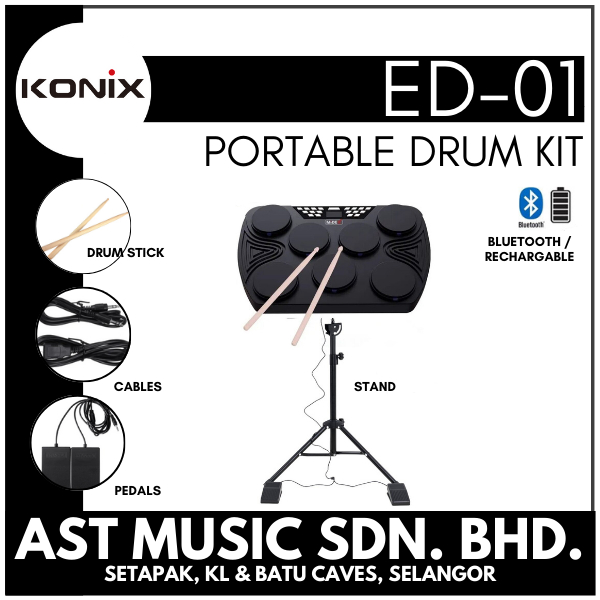 Konix Portable 7-Pad Electronic Drum Kit, Bluetooth Midi and ...