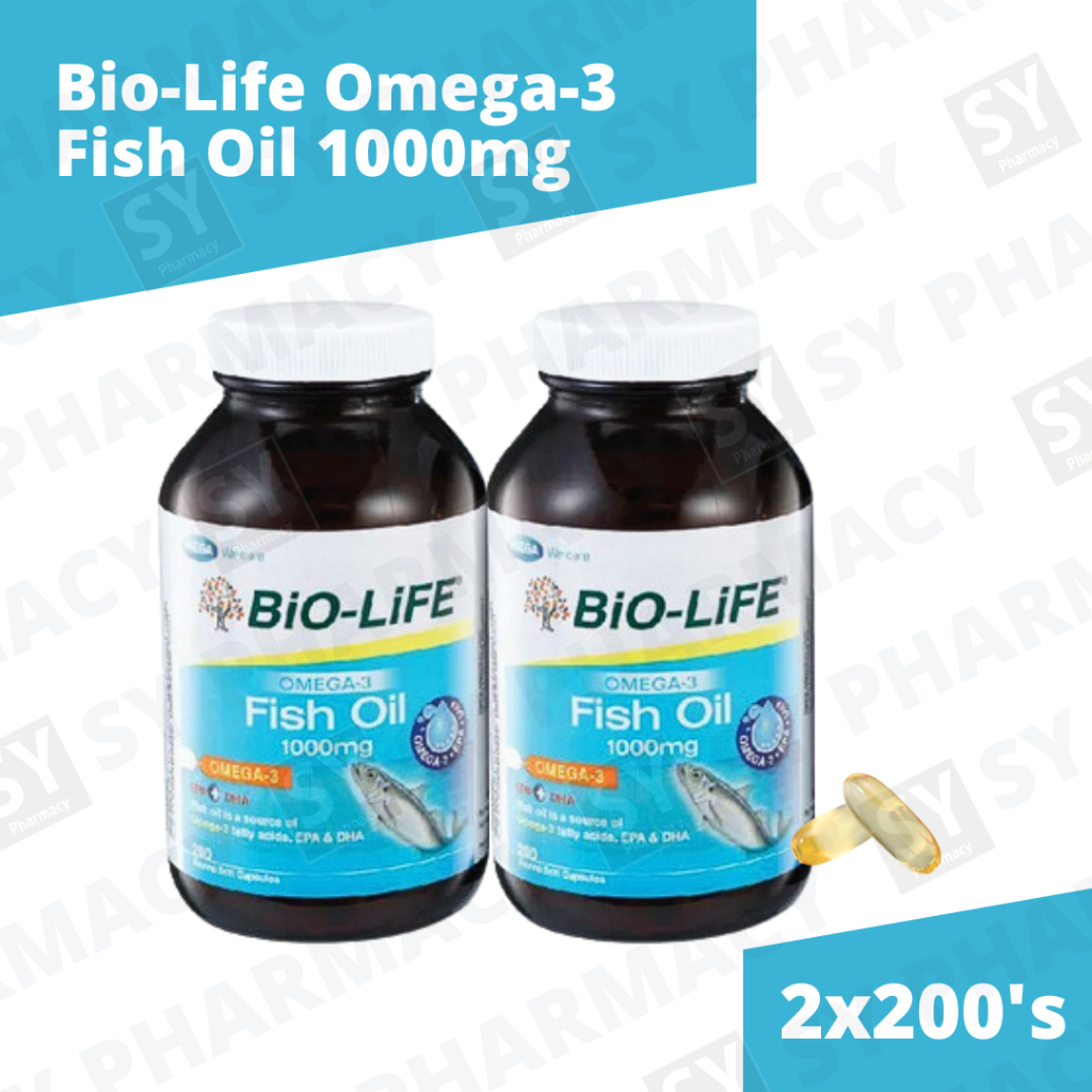 Bio-Life Omega-3 Fish Oil 1000mg 200’s/2x200’s (Exp: 11/2025) | Shopee ...