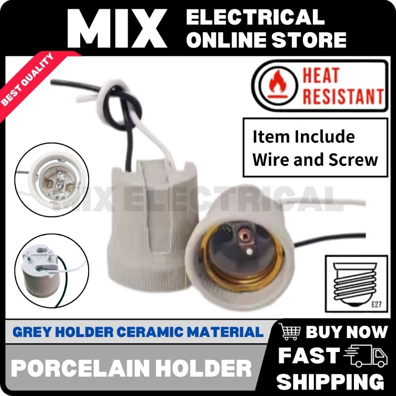 E27 PORCELAIN Lamp Holder Light Bulb Holder ES Lamp Holder for ...