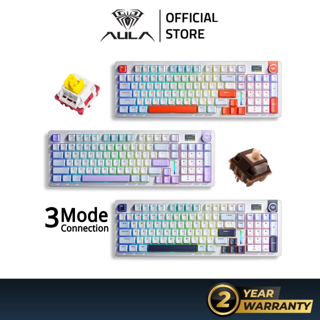 AULA S98Pro Mechanical Keyboard 3mode Bluetooth 2.4G Type-C 98Layout 96Key Customized Gasket ...