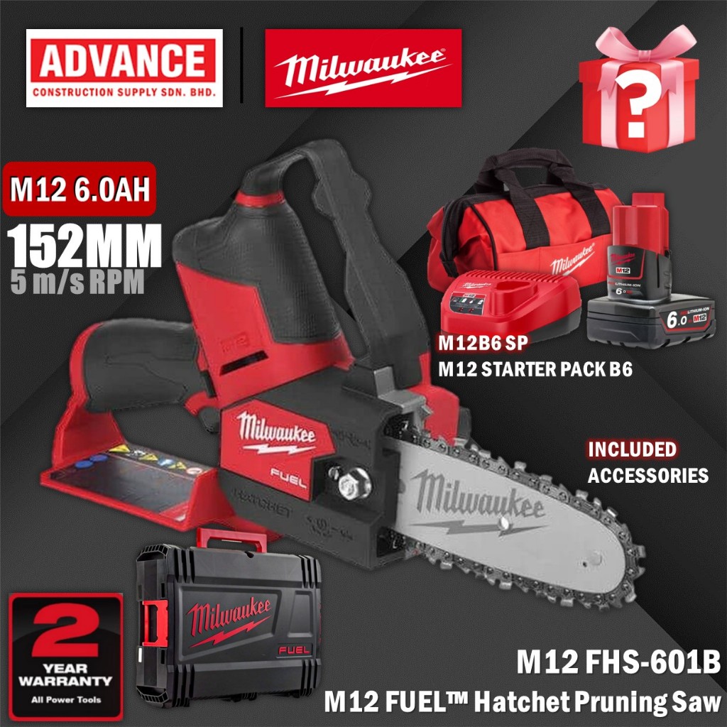 MILWAUKEE M12 FHS-0X | FHS-601B M12 FUEL™ HATCHET™ Pruning Saw ...