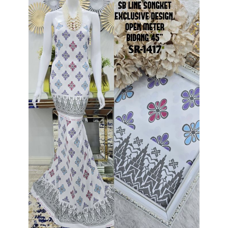 KAIN PASANG, SB LINE PRINTED!! EXCLUSIVE!!BIDANG 45"/4 METER | Shopee ...