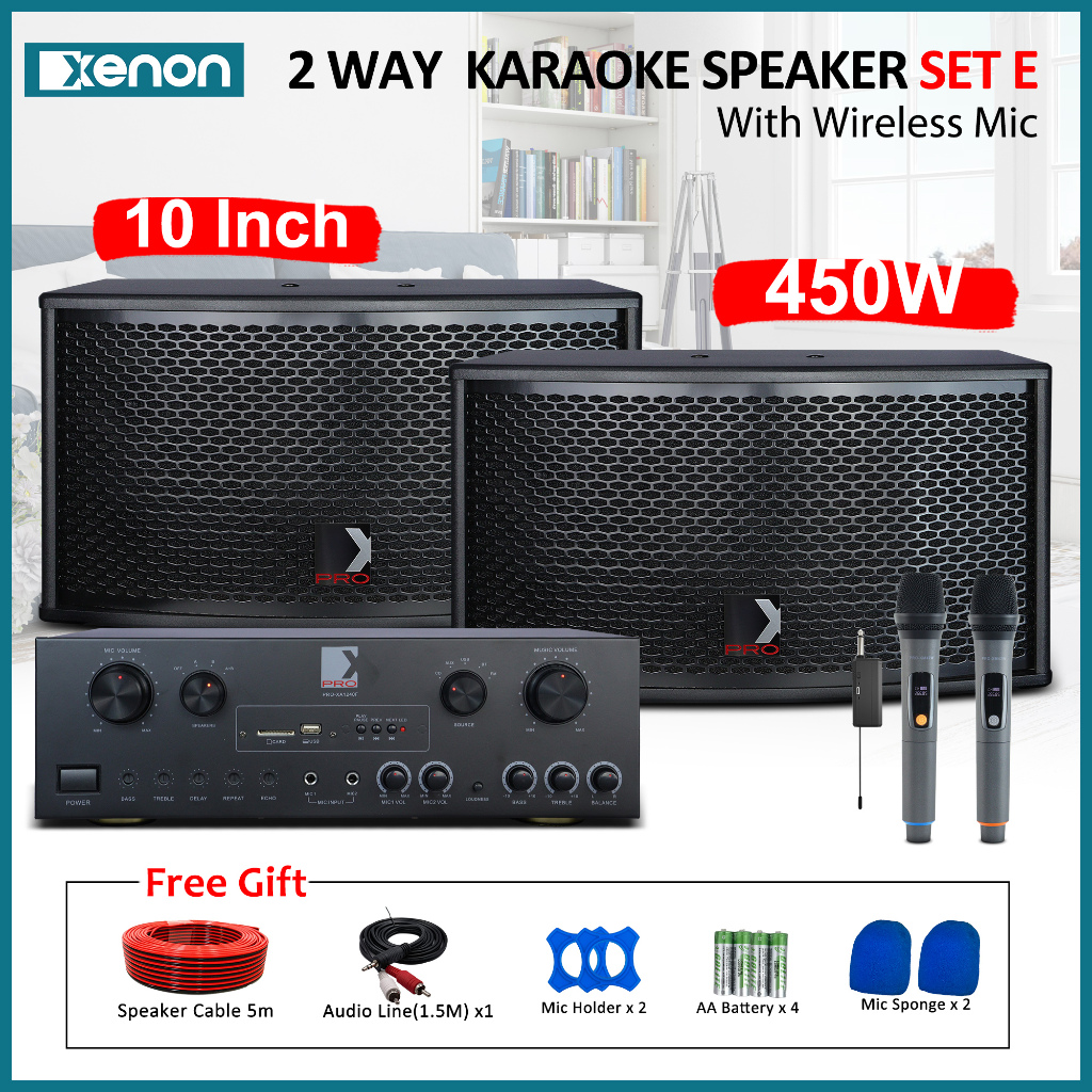 Xenon Karaoke Speaker Set 10inch 2 Way Karaoker Speaker Full Set With ...