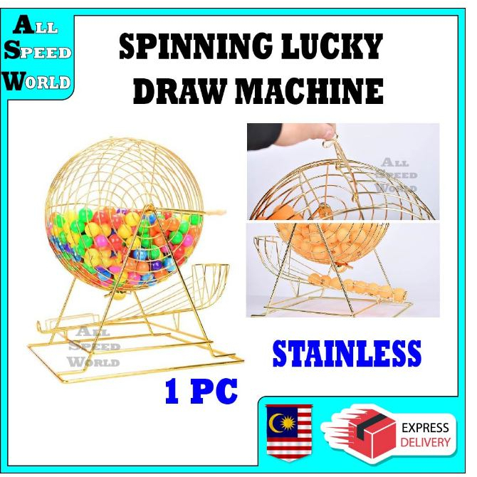 LUCKY DRAW ROLLER LOTTERY MACHINE BALL/ MANUAL LOTTERY MACHINE/ SPINING ...