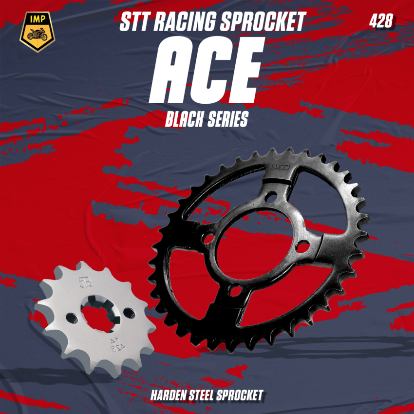 SPROCKET CT115 ACE115 MODENAS 428 SPOKET MOTOR WARNA HITAM | Shopee ...