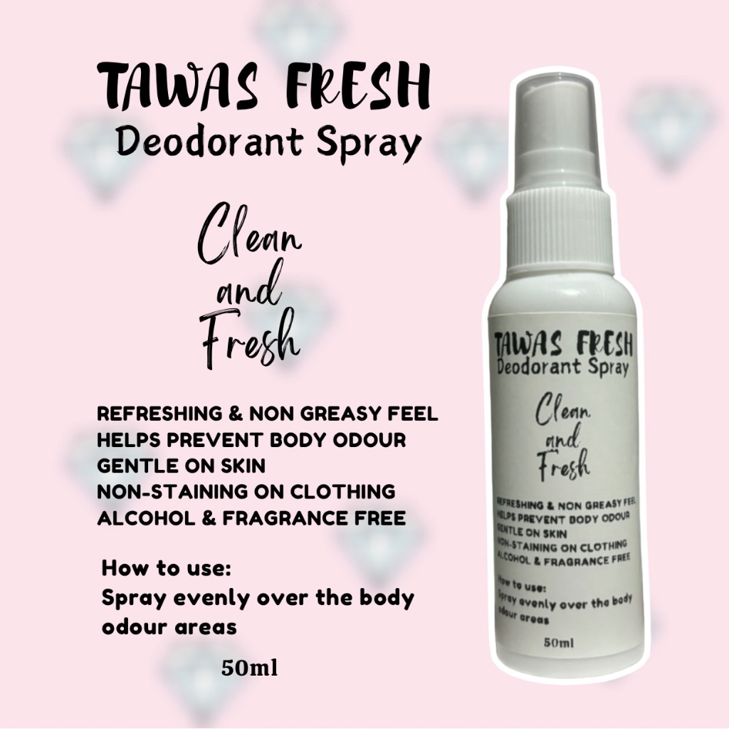 TAWAS DEODORANT SPRAY 50ML UBAT KETIAK HILANG BAU BADAN | Shopee Malaysia