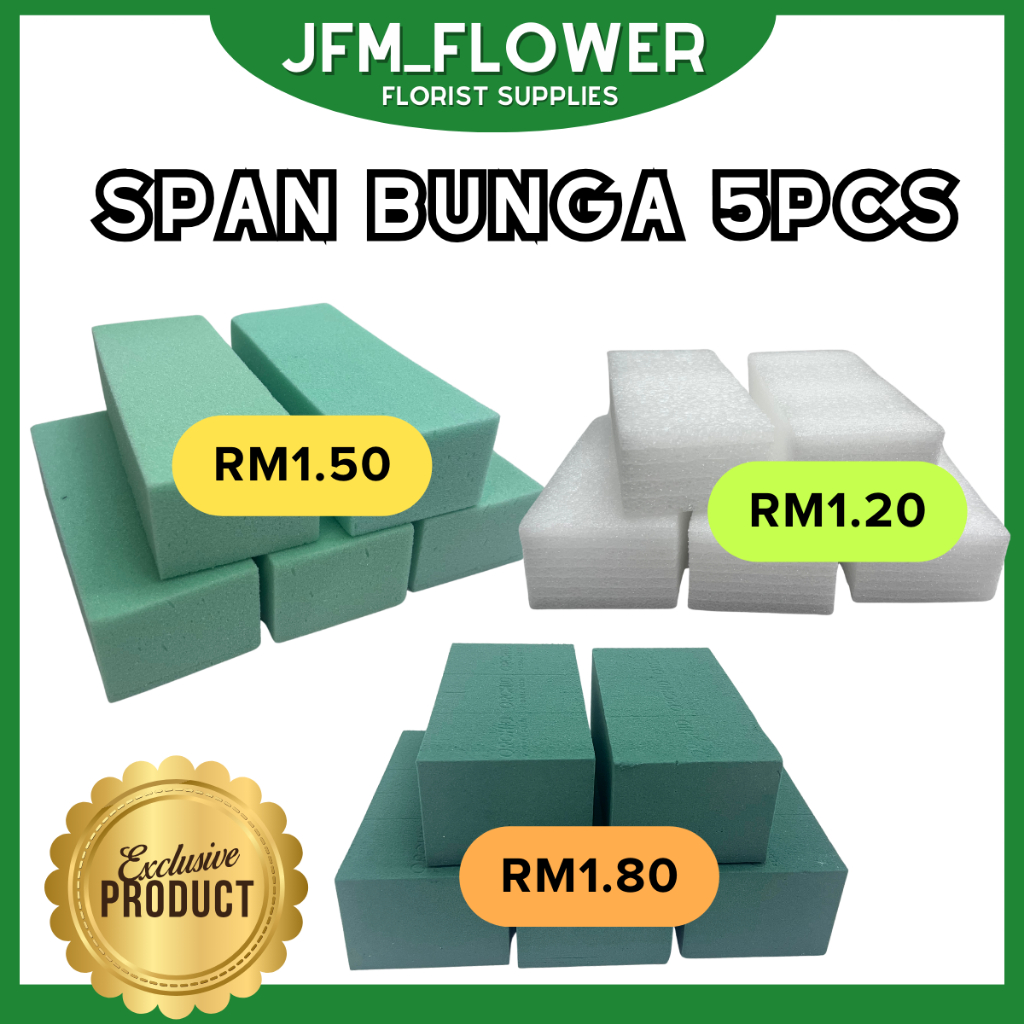 [RM1.20-RM1.50/PCS] 5PCS Span Bunga/Dry Foam/Span Kering Span Basah ...
