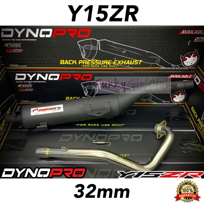DYNOPRO EXHAUST Y15ZR V1 V2 32MM STANDARD OPEN BACK PRESSURE POWER ...