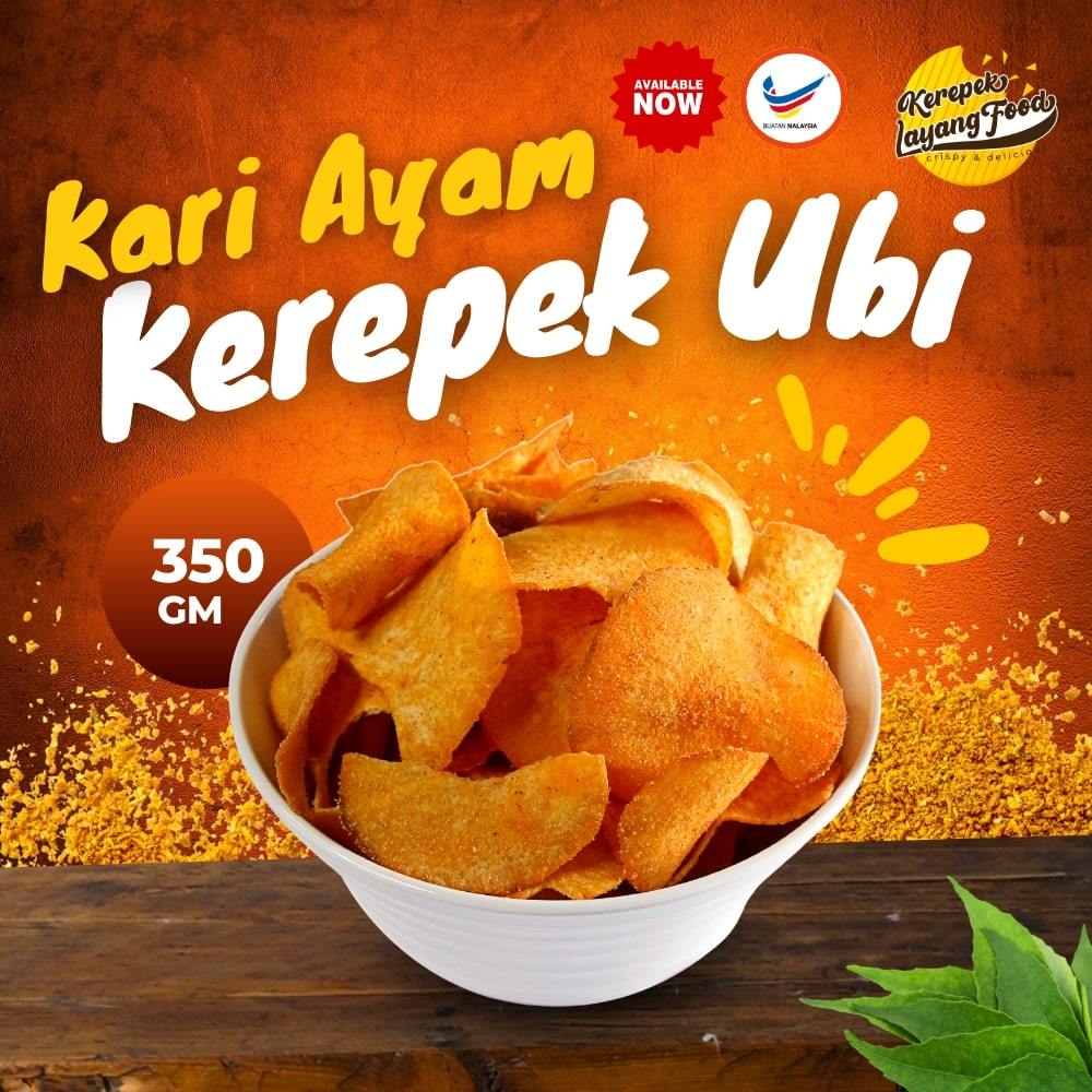 Kerepek Ubi Perisa Kari Ayam-350gm (Tapioca Chips Curry Chicken Flavor ...