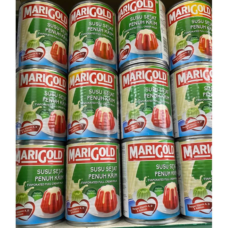 KRIMER SEJAT CAIR MARIGOLD SUSU TIN EVAPORATED CREAMER 390G | Shopee ...