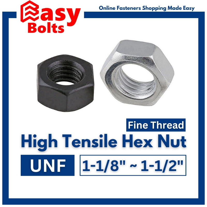 HT Hex Nut - UNF 1-1/8" ~ 1-1/2" (Inch Fine Thread) (Benang Halus Inci ...